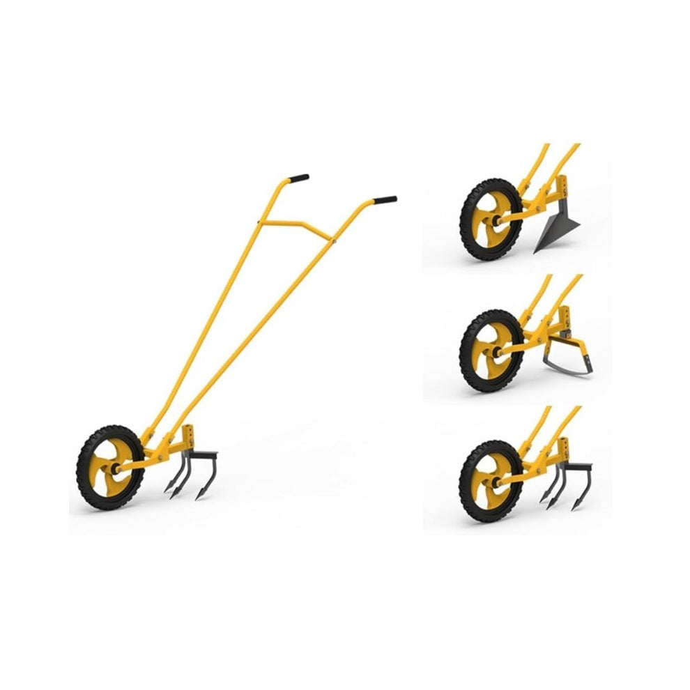 Wheel hoe | Weeder cultivator | Furrow attachment | soil tiller | Gard ...