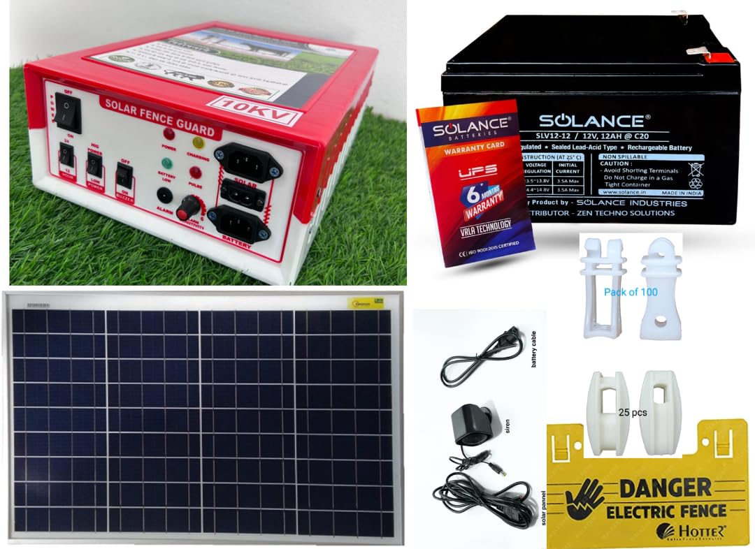 10kv AC DC Zatka Machine Kit, Solar Fence Energizer Set for Agricultur – resetagri